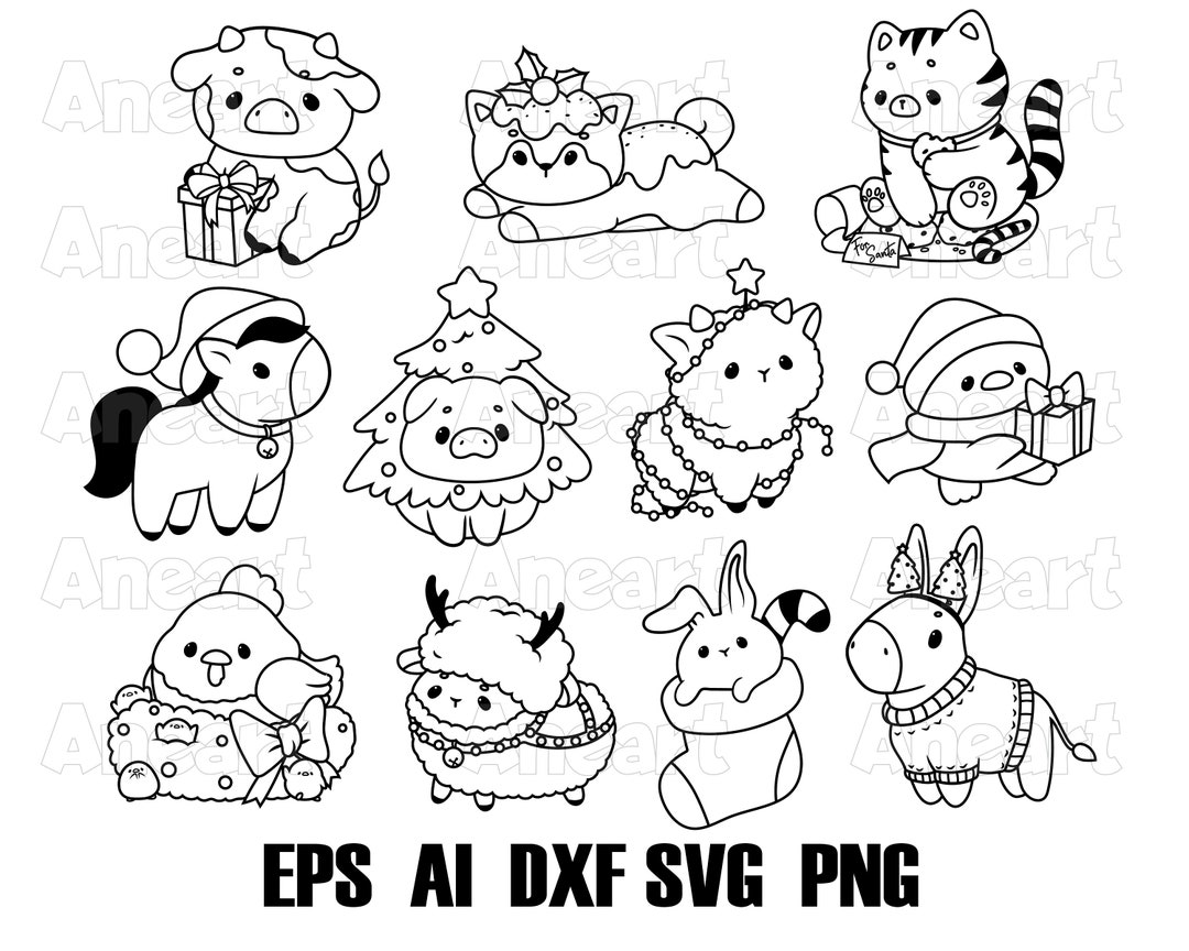 Christmas Farm Animals Svg, Christmas Animals Svg, Farm Svg, Holiday ...