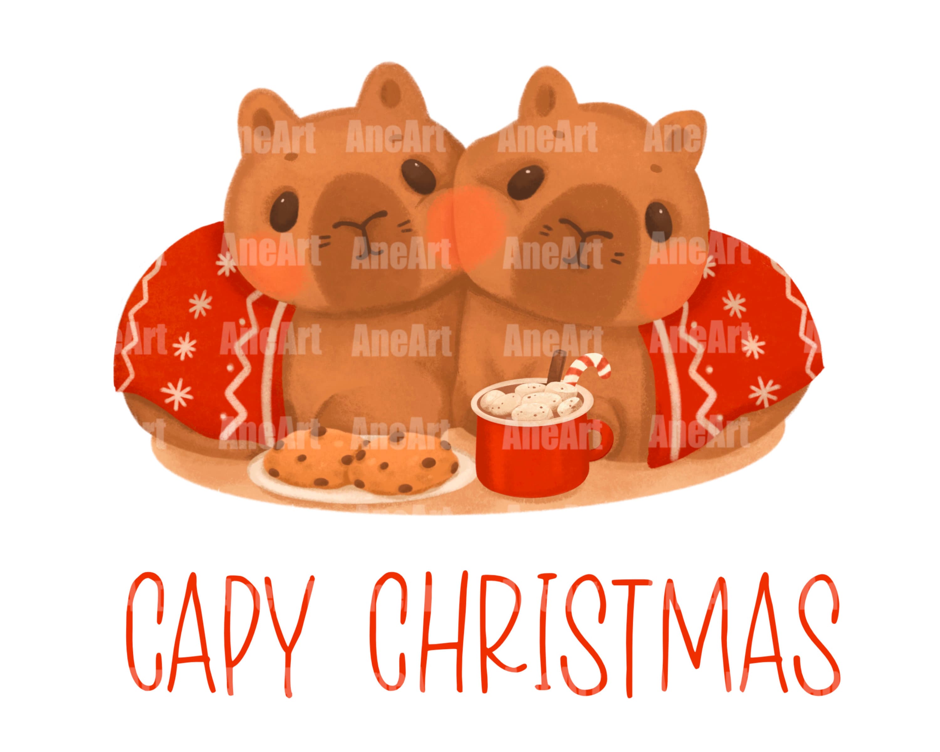 Christmas Capybara Png, Christmas Animals Png, Capybara Santa ...