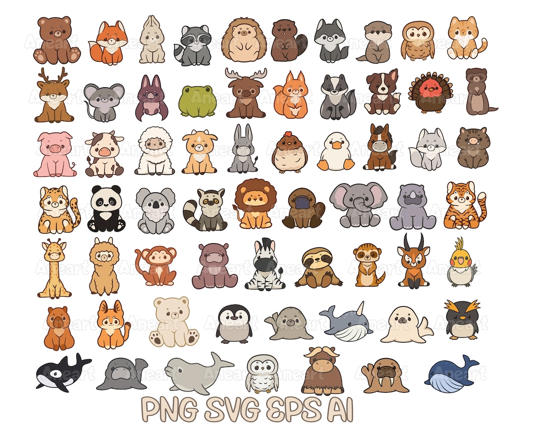 Animals Svg Bundle, Animal Svg, Woodland Animals Svg, Safari Animals ...