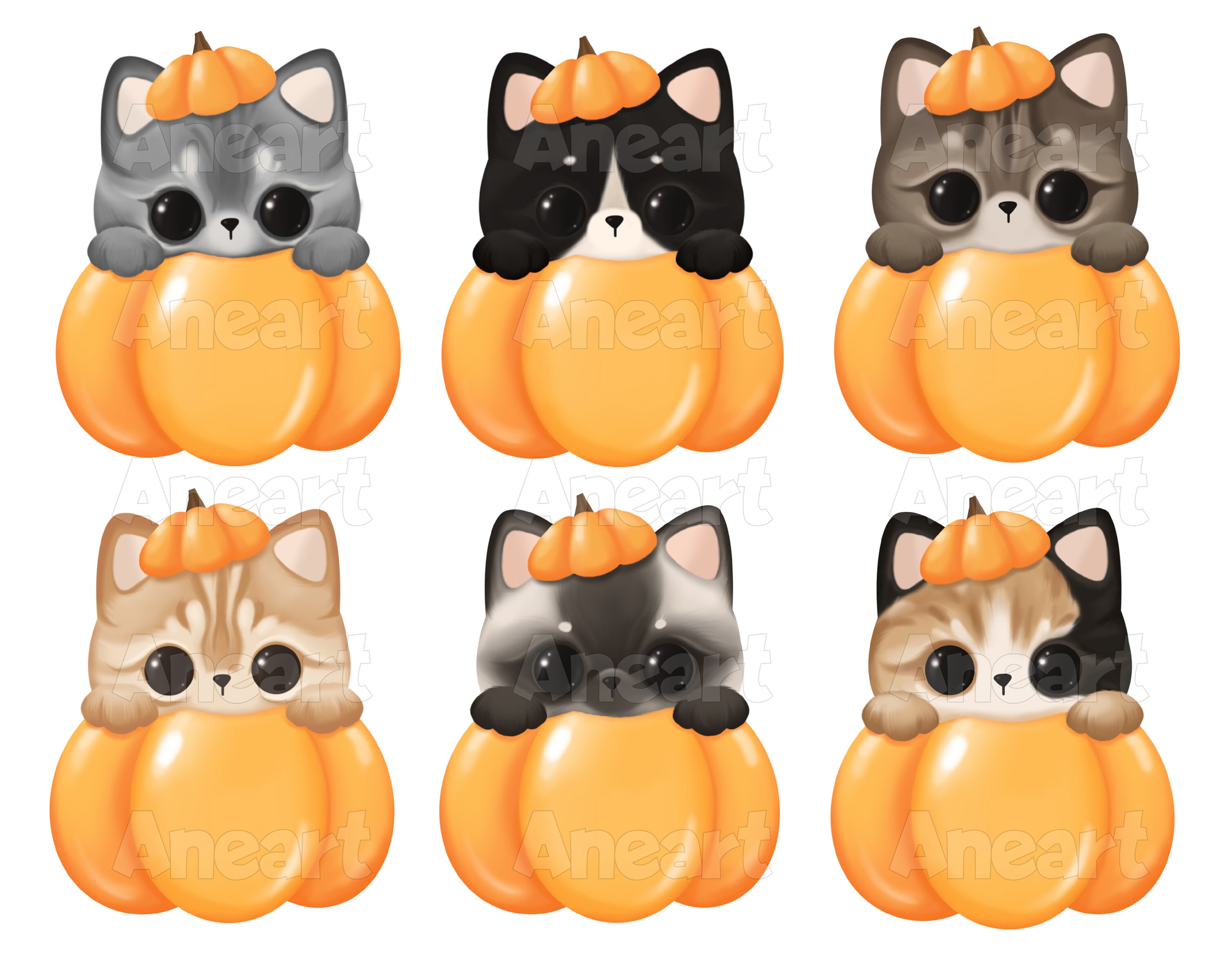 Halloween Cat Clip Art Halloween Cat Png Pumpkin Clip Art - Etsy