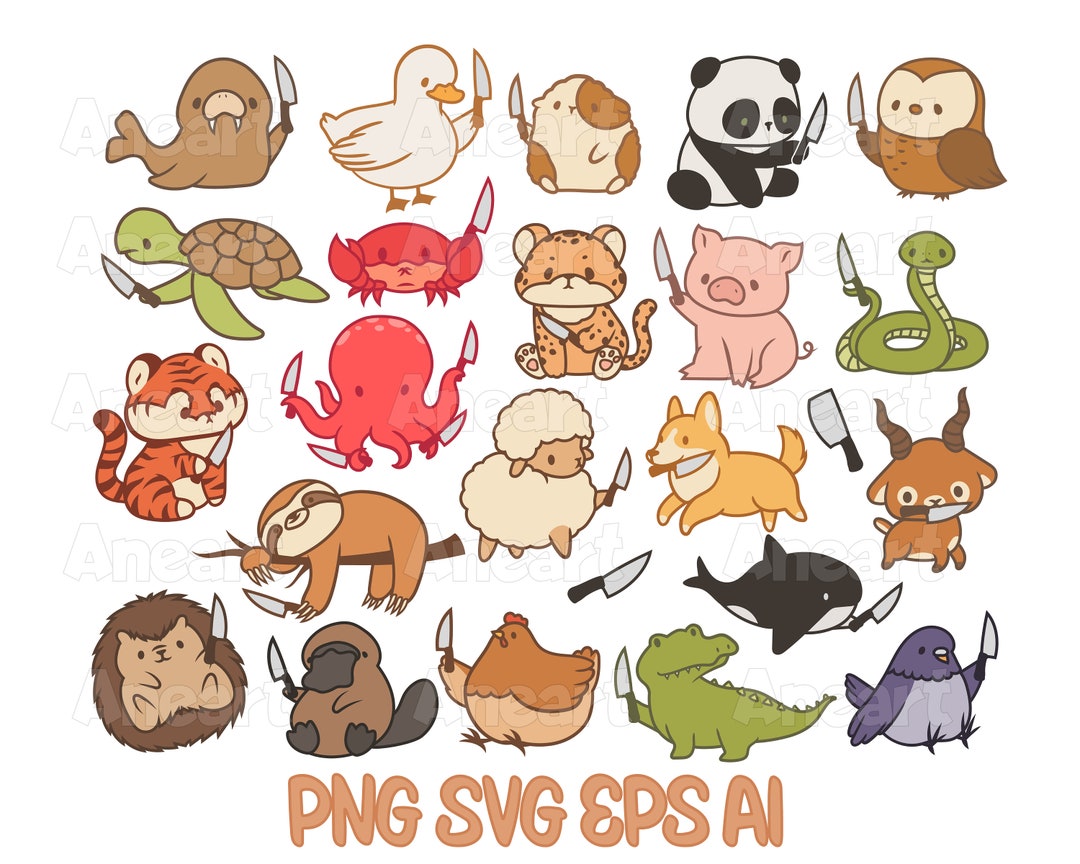 Cute Animals With Knife Png, Animal Knife, Murder Animals, Halloween ...