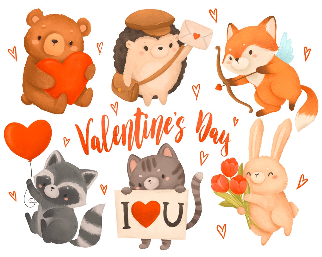 Valentine's Day Clipart, Valentine's Day Animals, Love Clipart ...