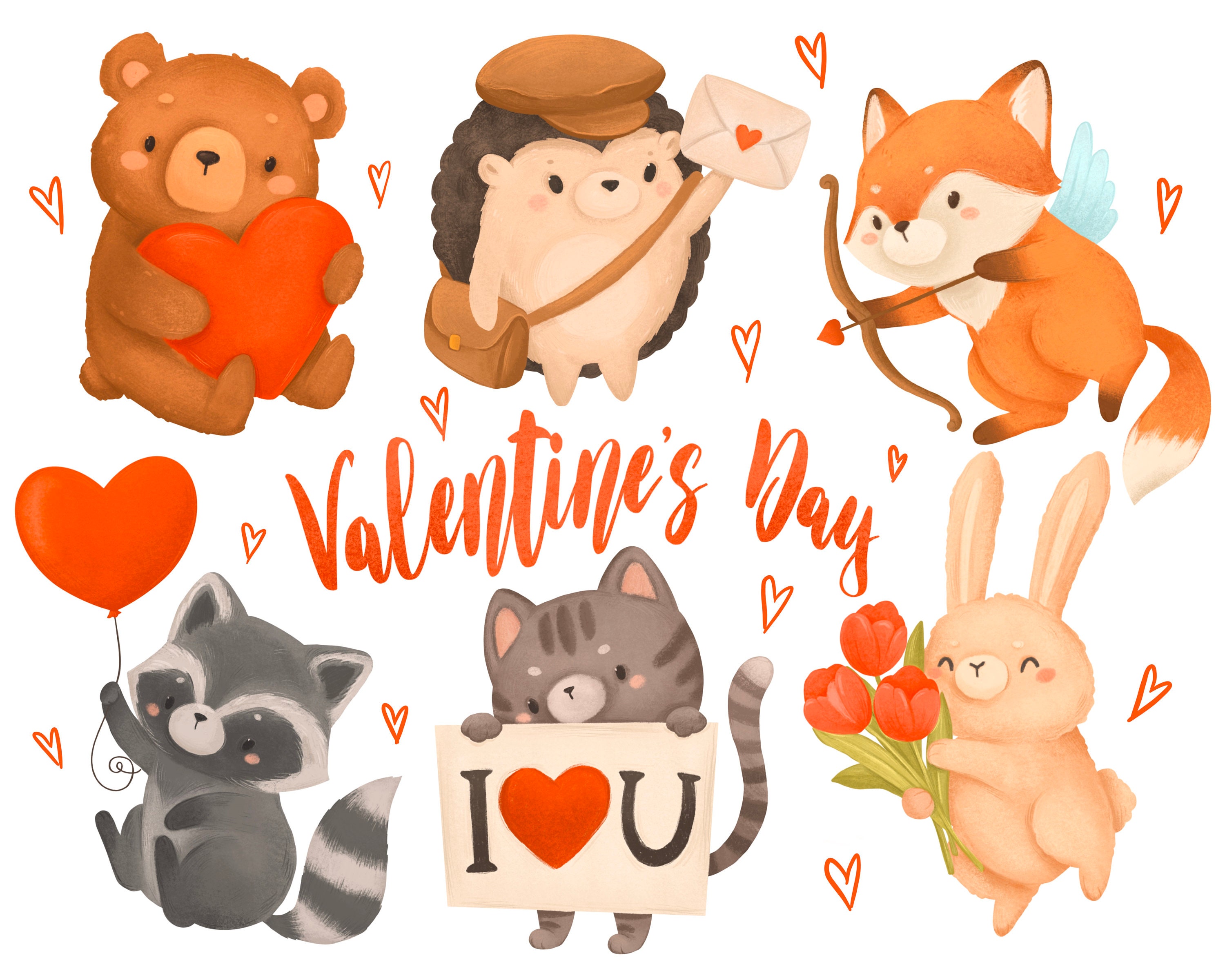 Valentine's Day Clipart, Valentine's Day Animals, Love Clipart ...
