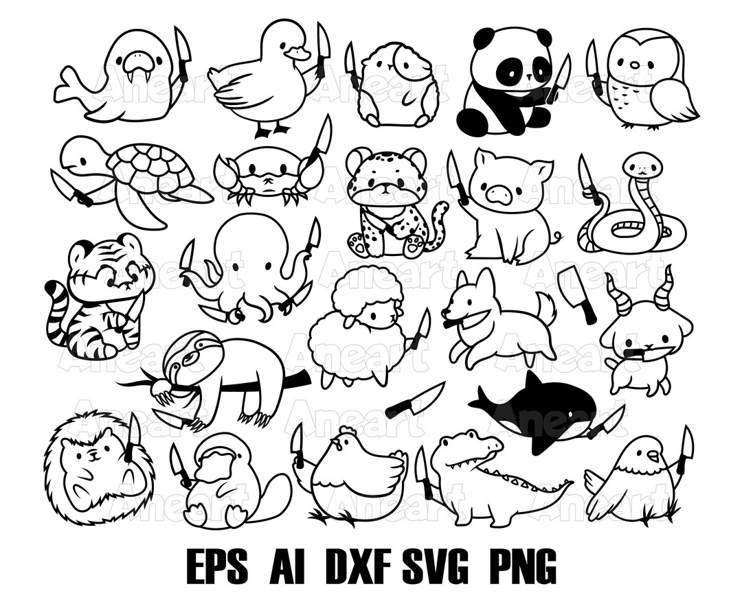 Animals With Knife, Animals Knife, Murderer Animals, Halloween Animals ...