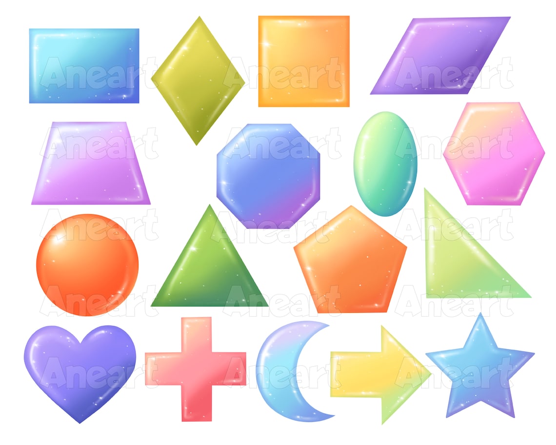 Shapes Clip Art, Geometric Figures Clip Art, Shapes Png, Mathematics ...