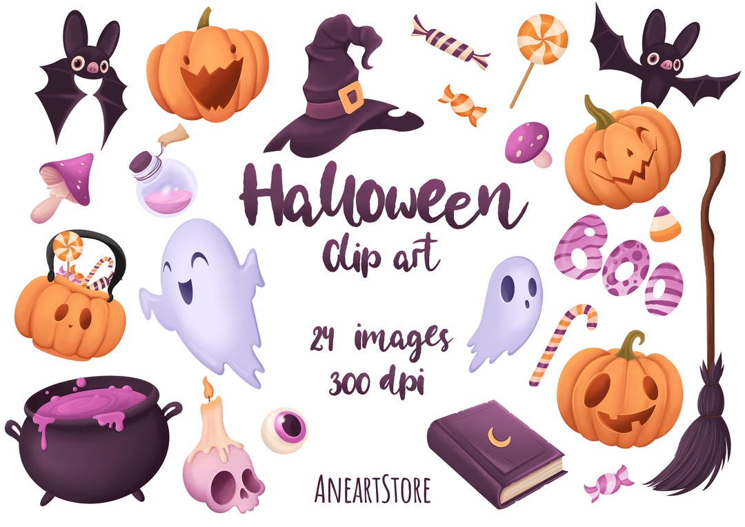 Halloween Clipart Set - Witch - Magic - Occult - Candy Corn - Pumpkin ...