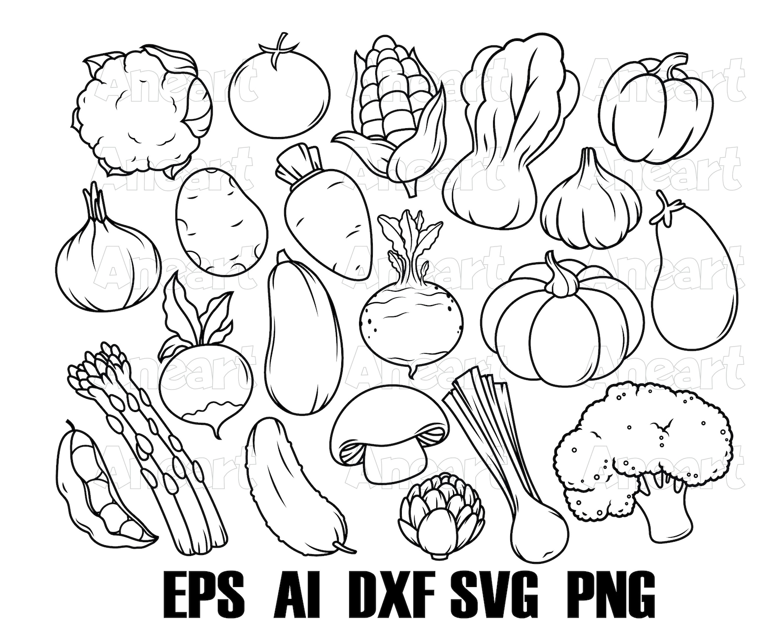 Vegetable Svg, Vegetable Clip Art, Food Svg, Kawaii Vegetables, Kawaii ...