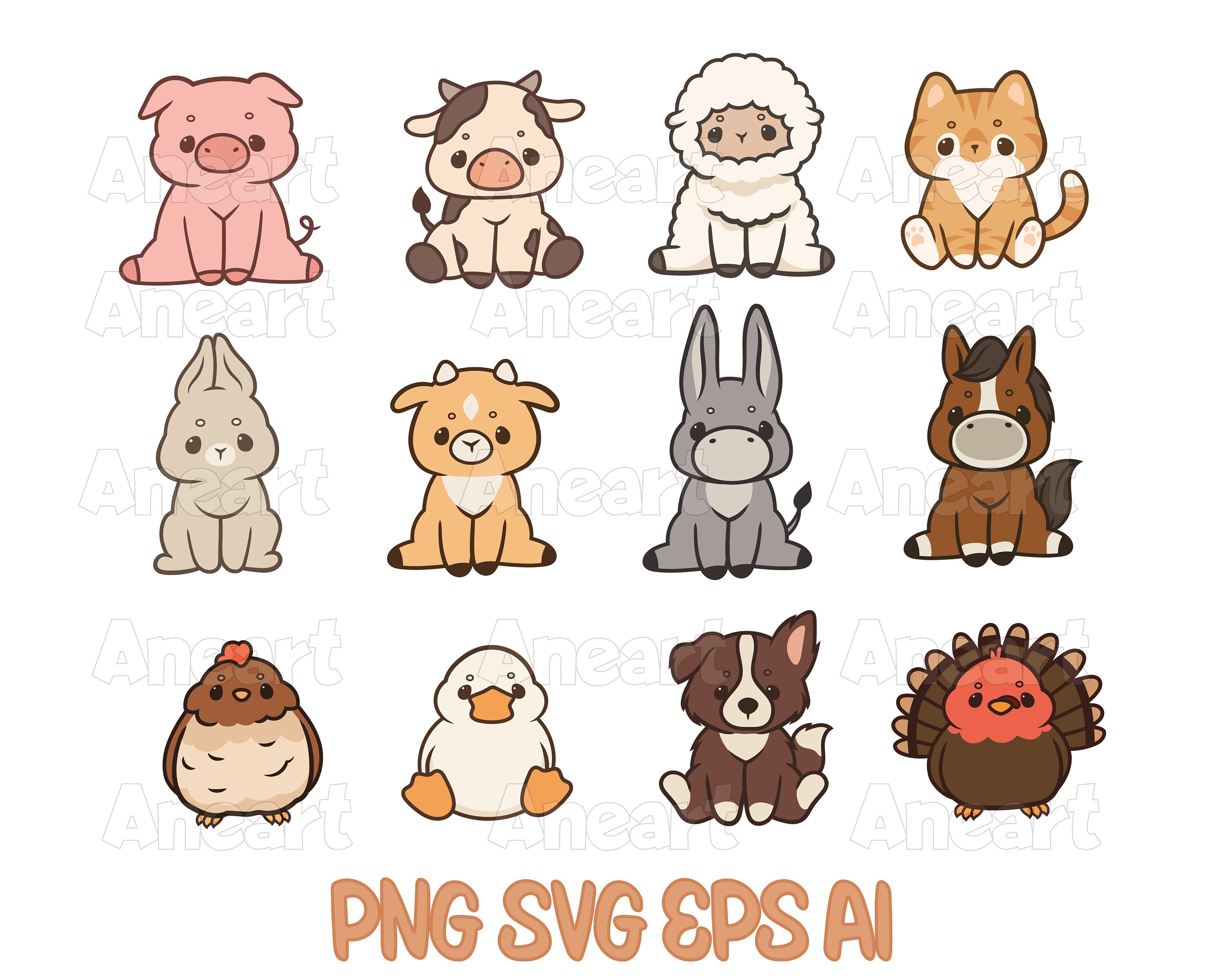 Farm Animals Svg, Animals Svg, Baby Animals Svg, Farm Svg, Farm Animals ...