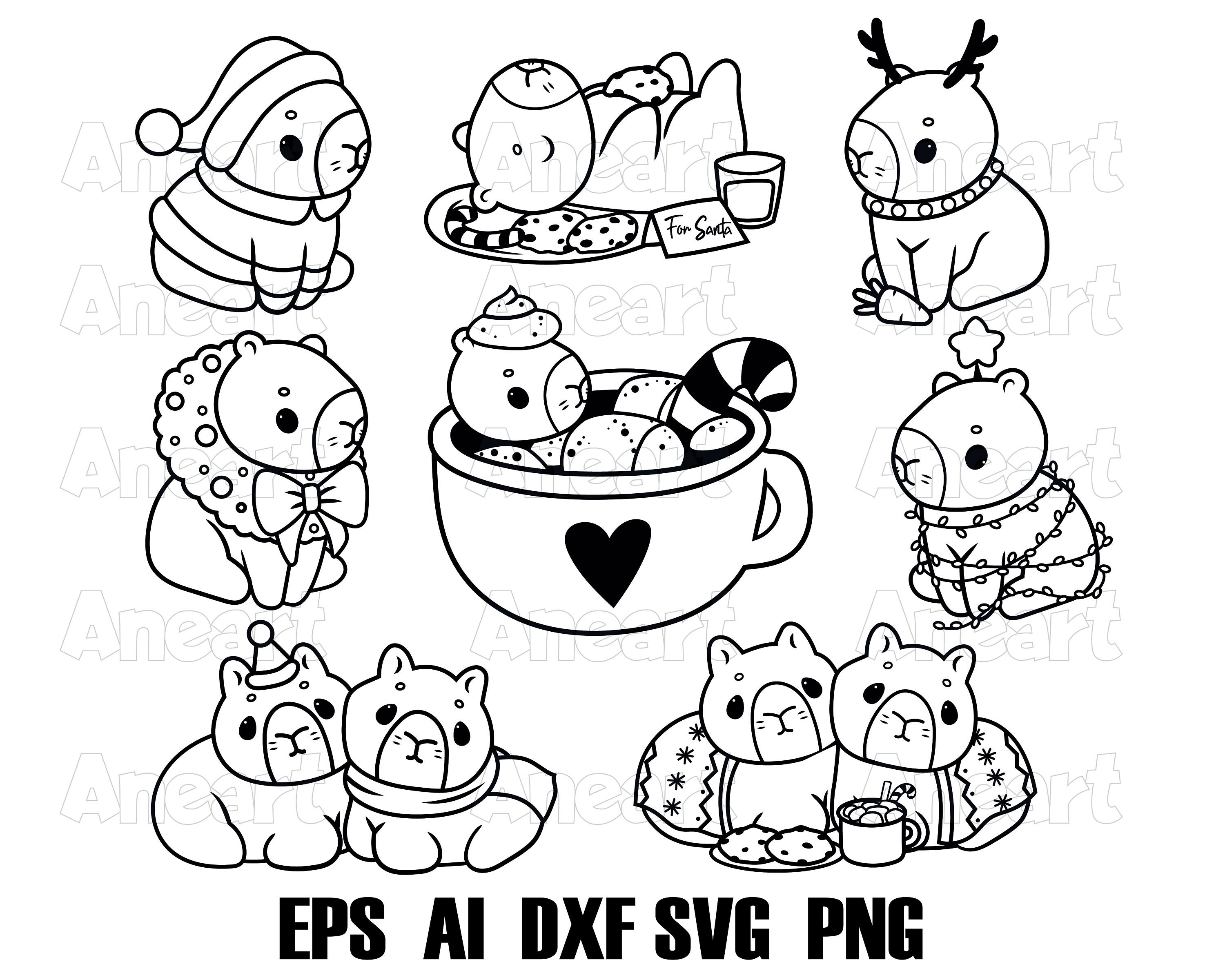 Christmas Capybara Svg, Capybara Svg, Christmas Animals Svg, Xmas ...