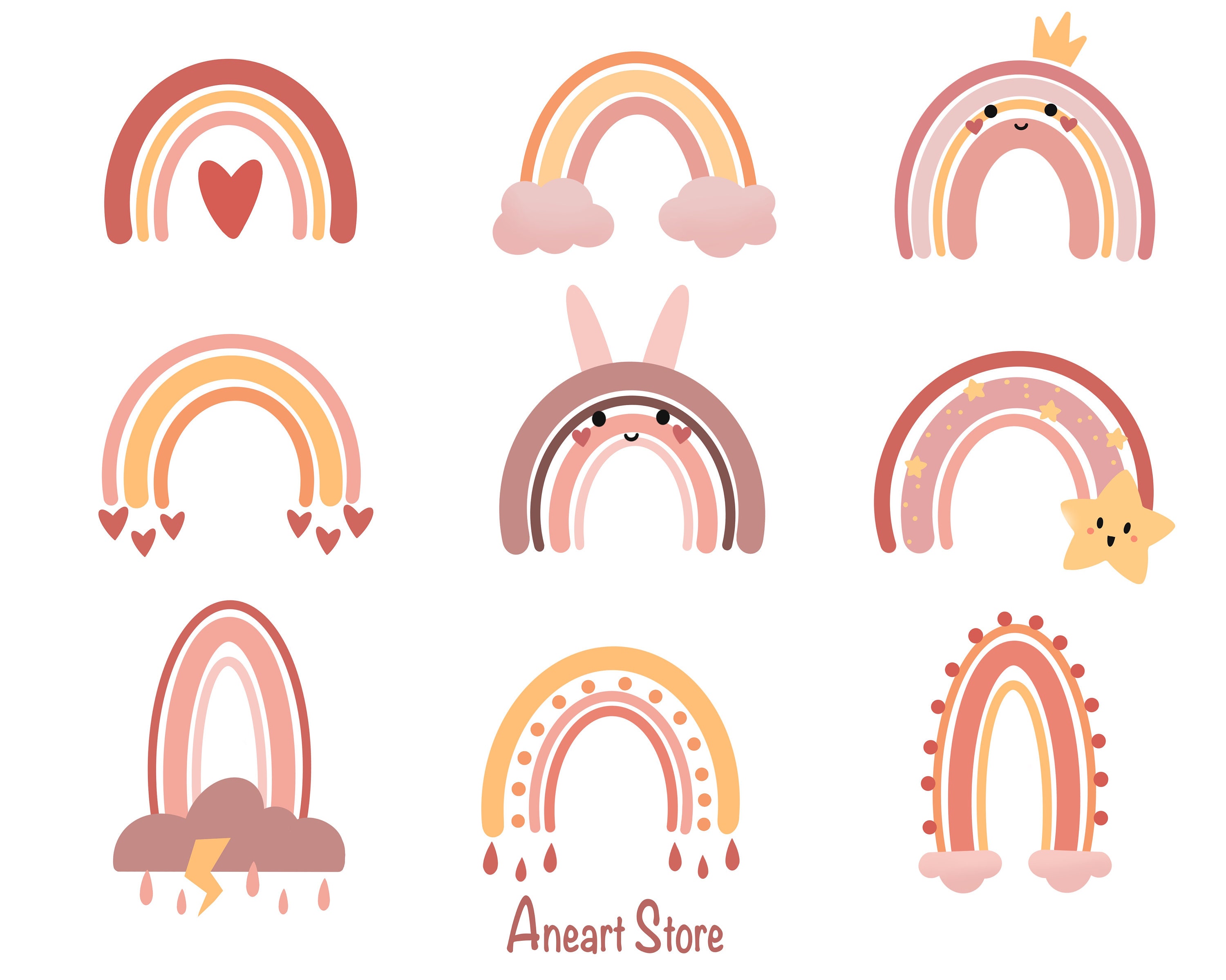 Rainbow Clipart Baby Shower Clipart Baby Clipart Color Rainbow Nursery ...