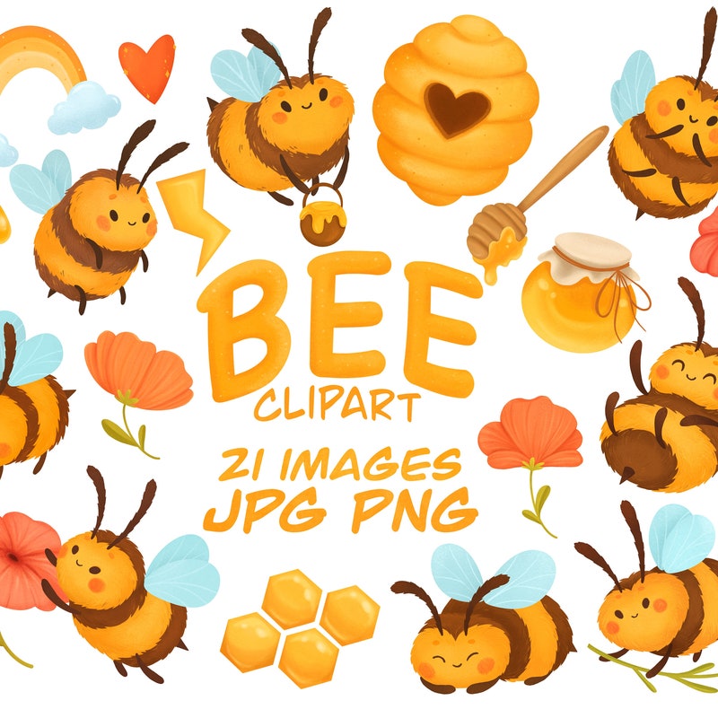 Honey Bee Clipart - Etsy