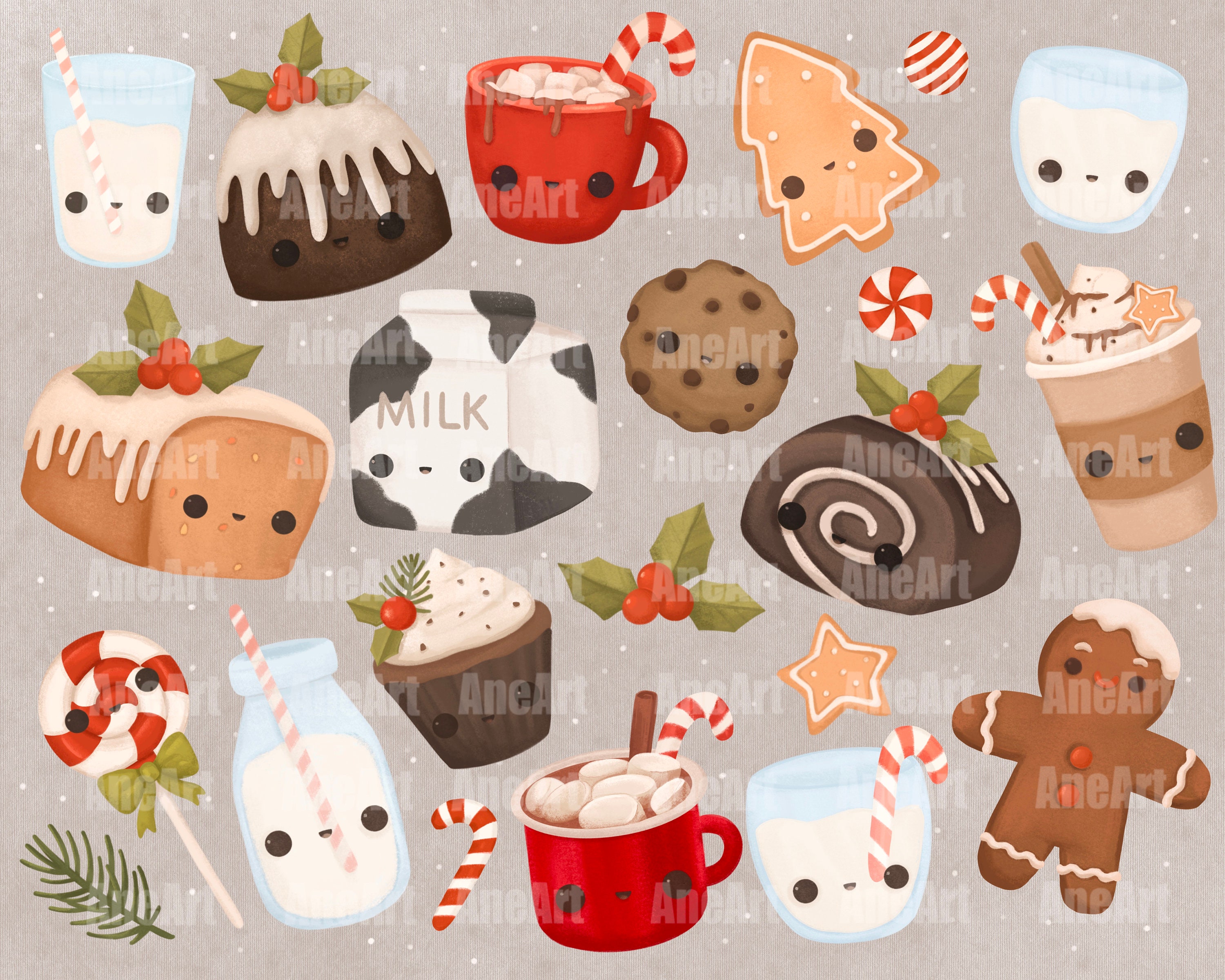Christmas Food Png, Kawaii Christmas Food, Christmas Sweets, Christmas ...
