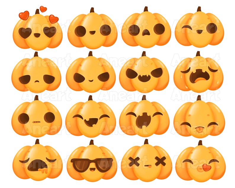 Cute Pumpkin Clip Art, Pumpkin Emotes, Halloween Clip Art, Pumpkin Png ...