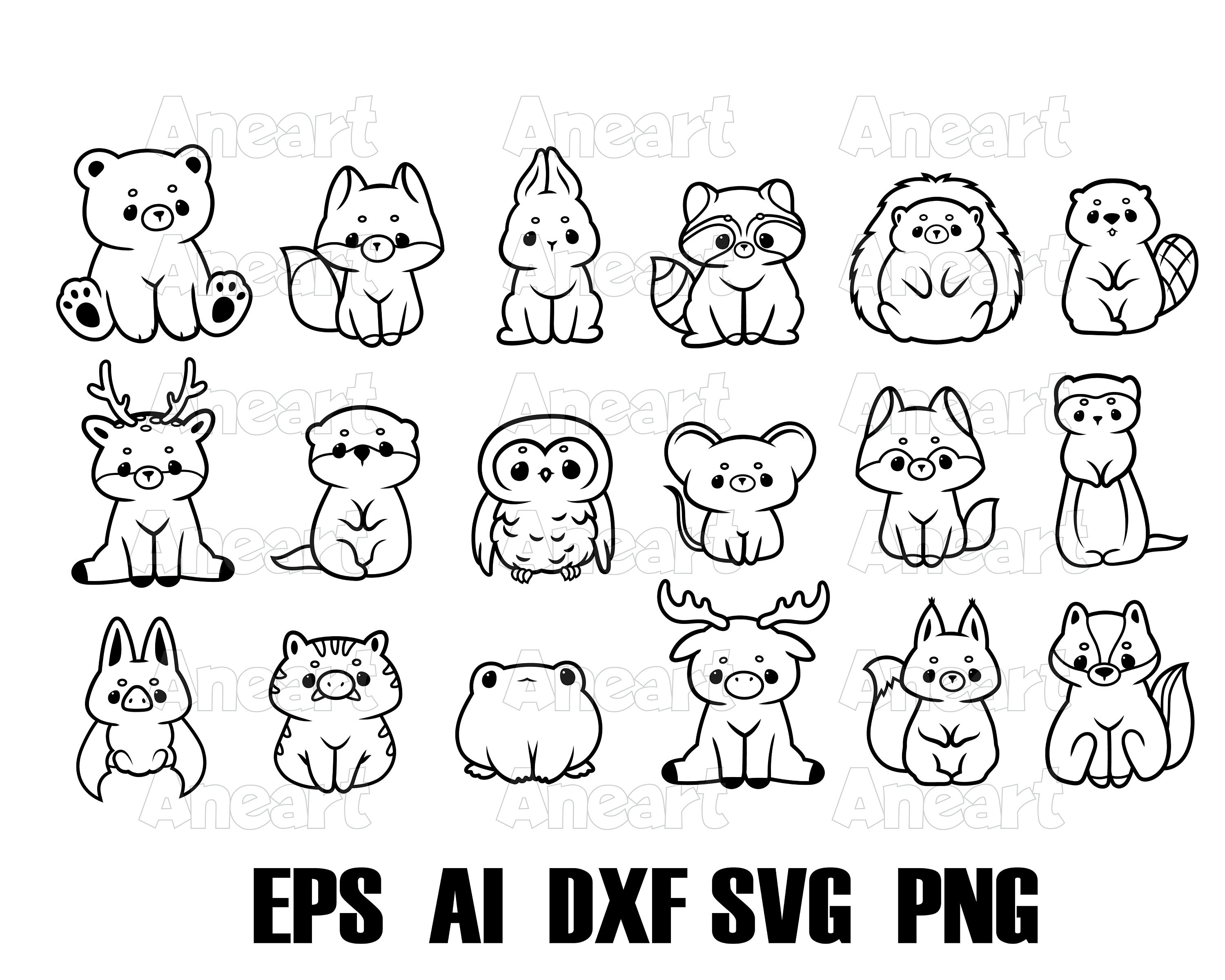60 Animals Bundle Svg,baby Animals Svg, Cute Animals Cut File, Wild ...
