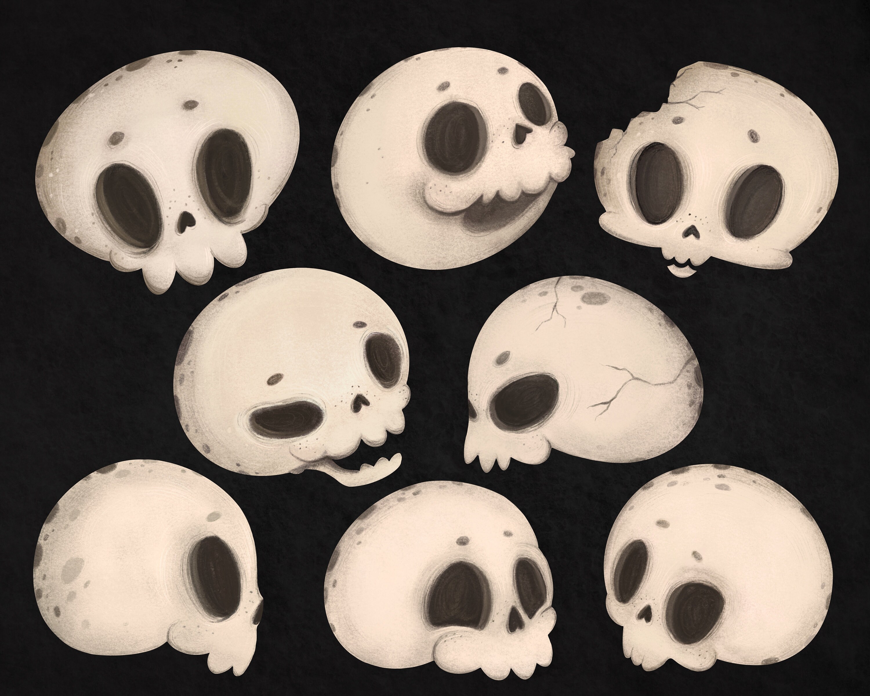 Skulls Png Skull Clip Art Cute Scull Spooky Clip Art - Etsy