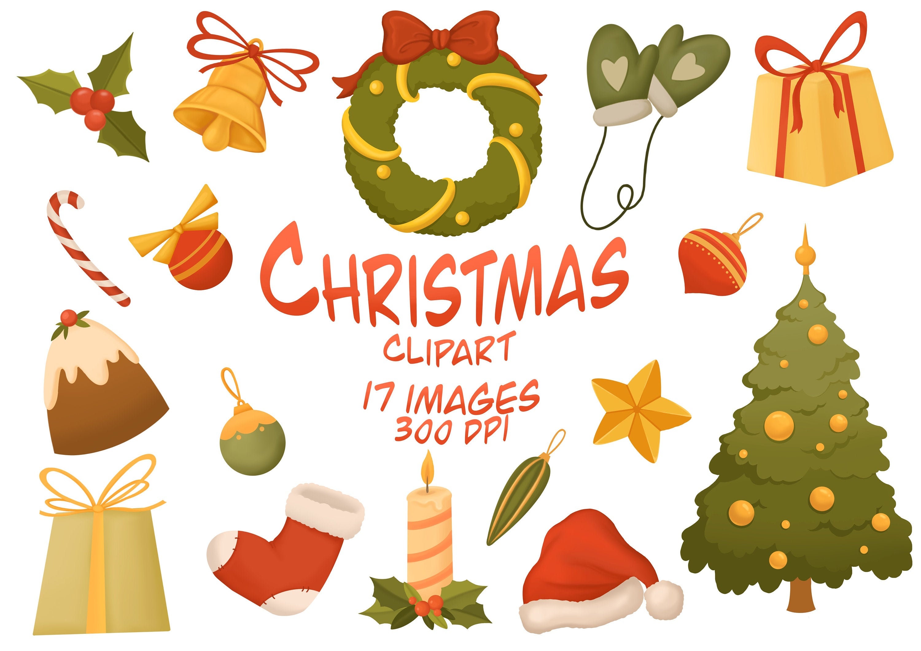 Christmas Clip Art, Christmas Png, Holiday Png, Winter Clip Art ...