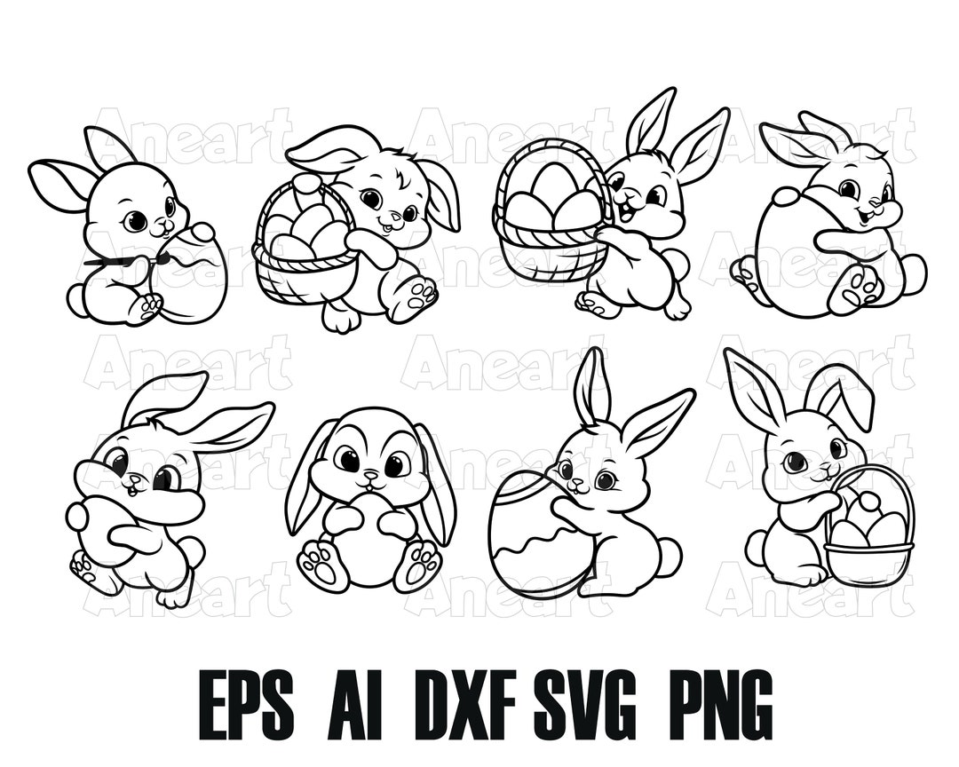 Easter Bunny SVG Cut File, Bunny Svg, Easter Svg, Easter Eggs Svg ...