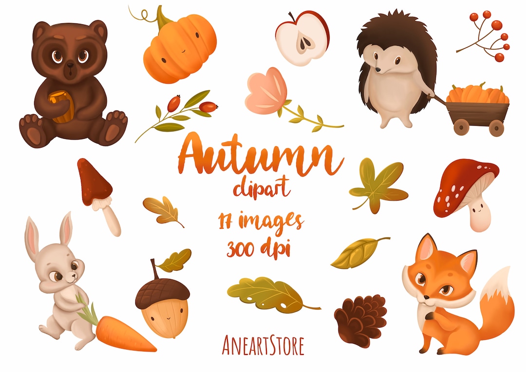 Woodland Animals Clipart Autumn Clipart Fall Clipart Forest Animals ...