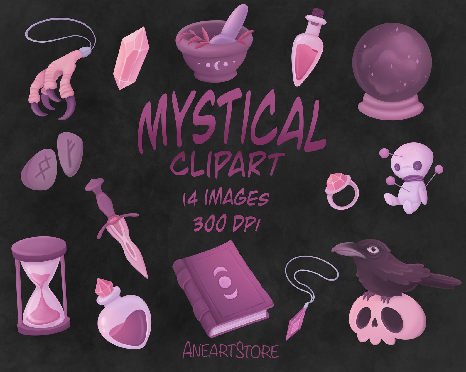 Magic Clipart Witches Clipart Witch Clipart Occult Spooky Clipart ...