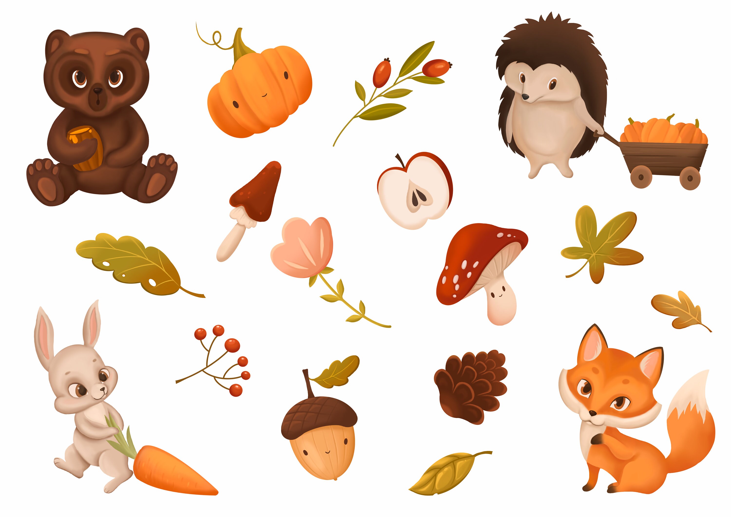 Woodland Animals Clipart Autumn Clipart Fall Clipart Forest Animals ...