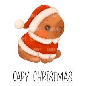 Christmas Capybara Png, Christmas Animals Png, Capybara Santa ...