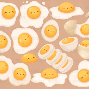 Cute Kawaii Eggs Clip Art, Egg Png, Kawaii Omelet, Kawaii Food Clip Art ...