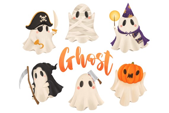 Cute Ghost Clip Art Halloween Clip Art Witch Clip Art - Etsy