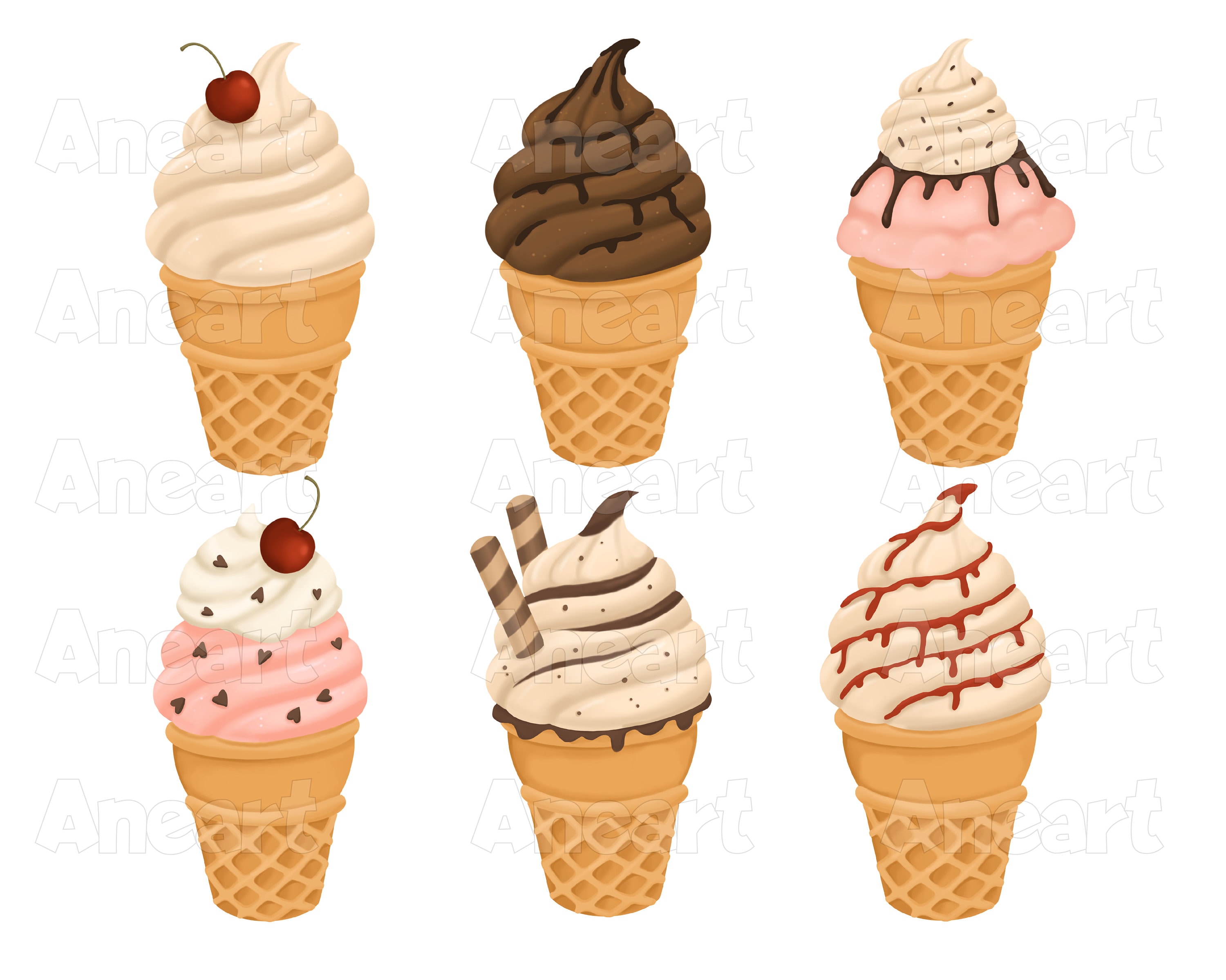 Ice Cream Cone Clip Art, Desserts Clipart, Ice Cream Cone Png, Sweets ...