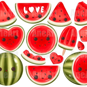 Cute Watermelon Clip Art, Kawaii Watermelon Png, Watermelon Slices ...