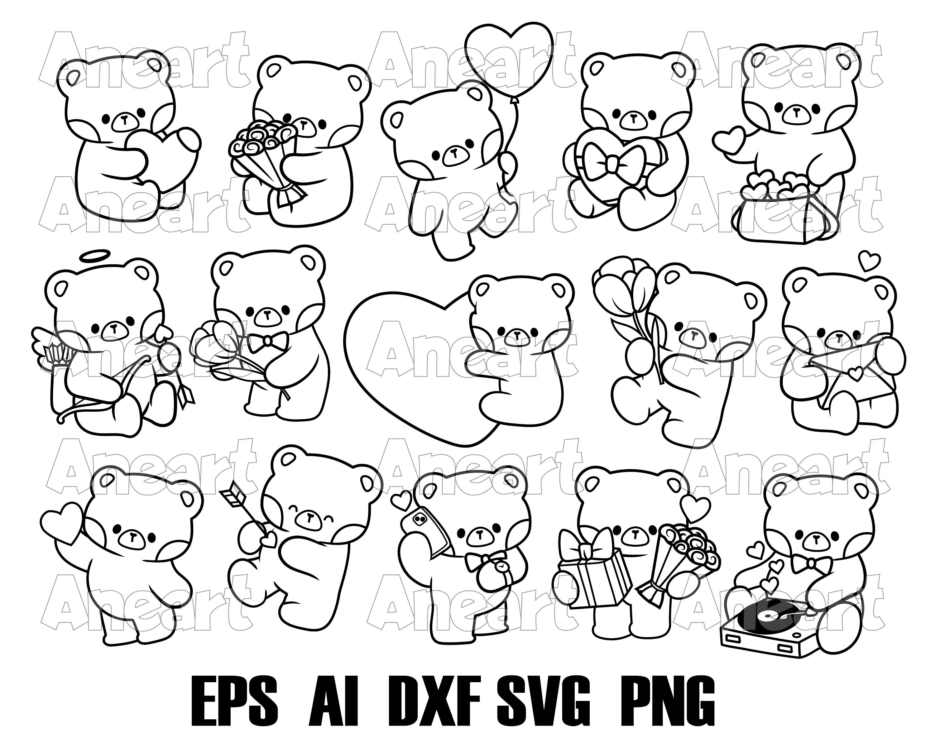 Valentines Svg Bundle, Valentine Bear Svg, Valentines Animals, Love ...