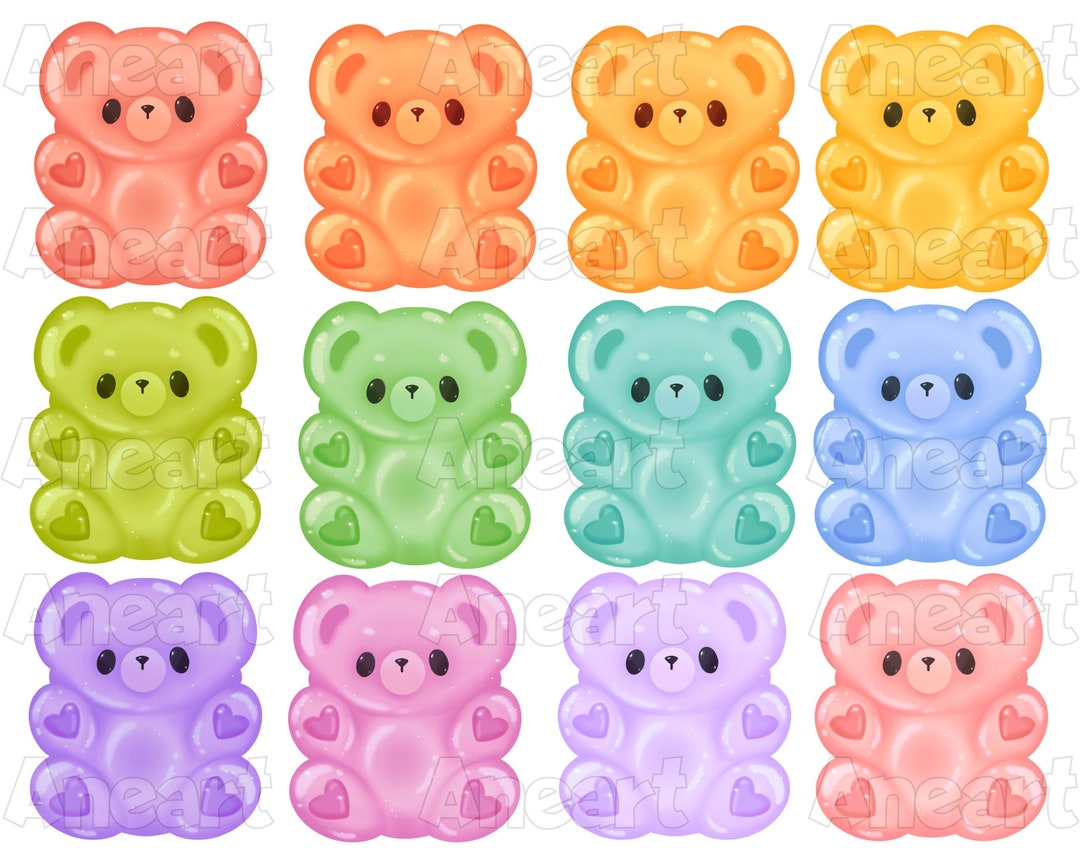 Gummy Bear Clip Art Kawaii Gummy Bear Png Kawaii Candy Clip Art Colorful Bears Pnd Rainbow