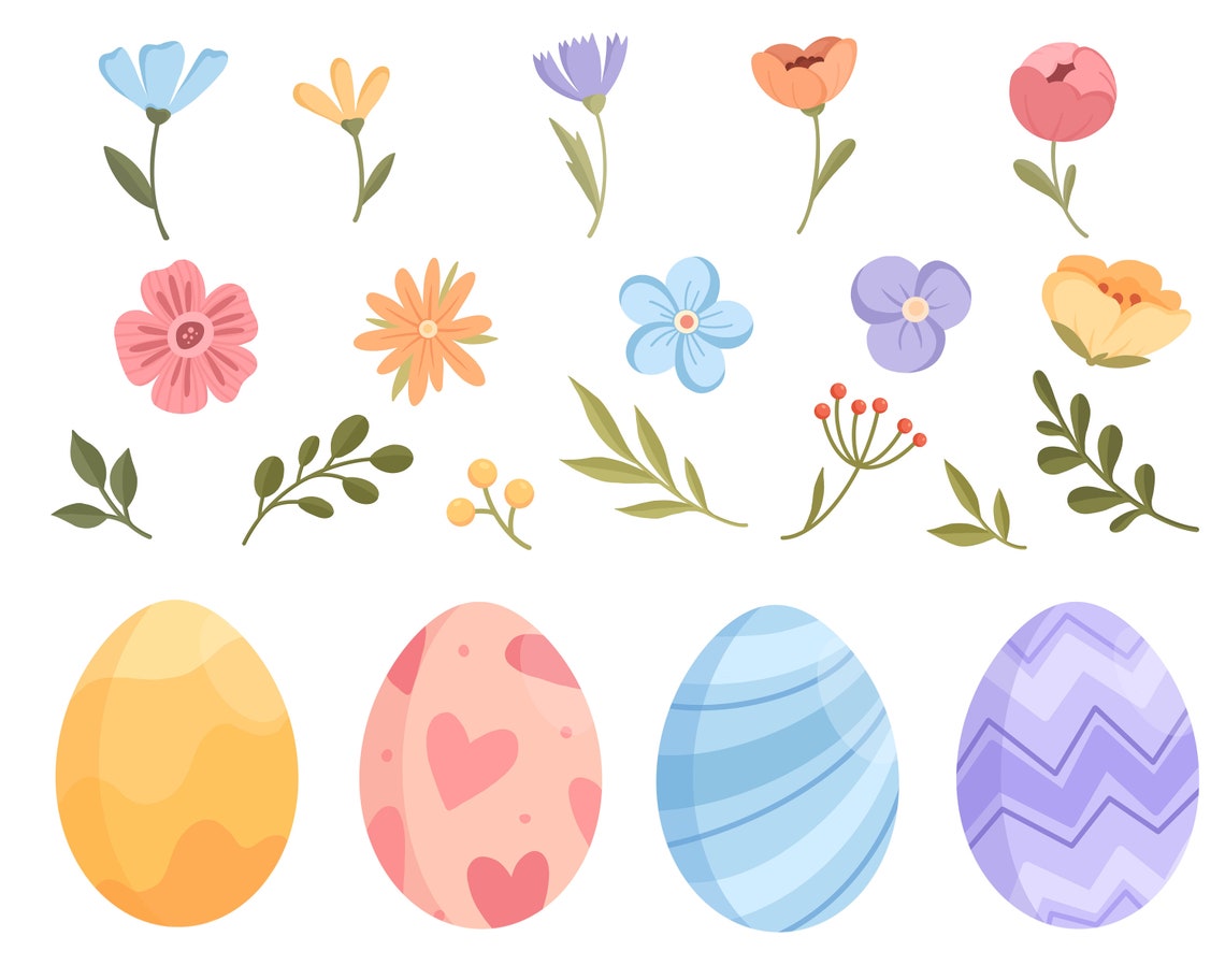 Easter Clipart Easter Rabbit Clipart Easter Egg Easter - Etsy