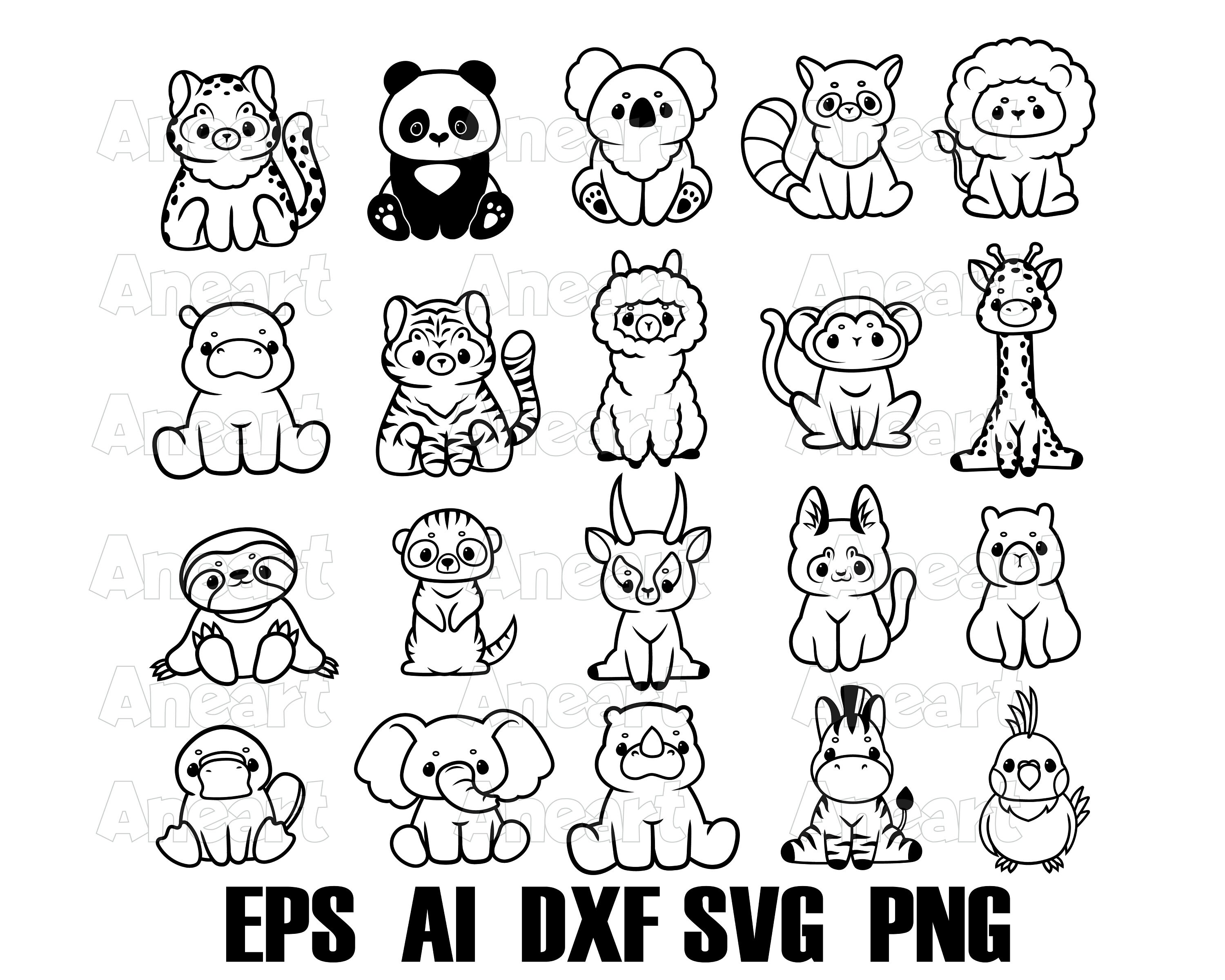 Safari Animals Svg, Jungle Animals Svg, Wild Animal Svg, Baby Animal ...