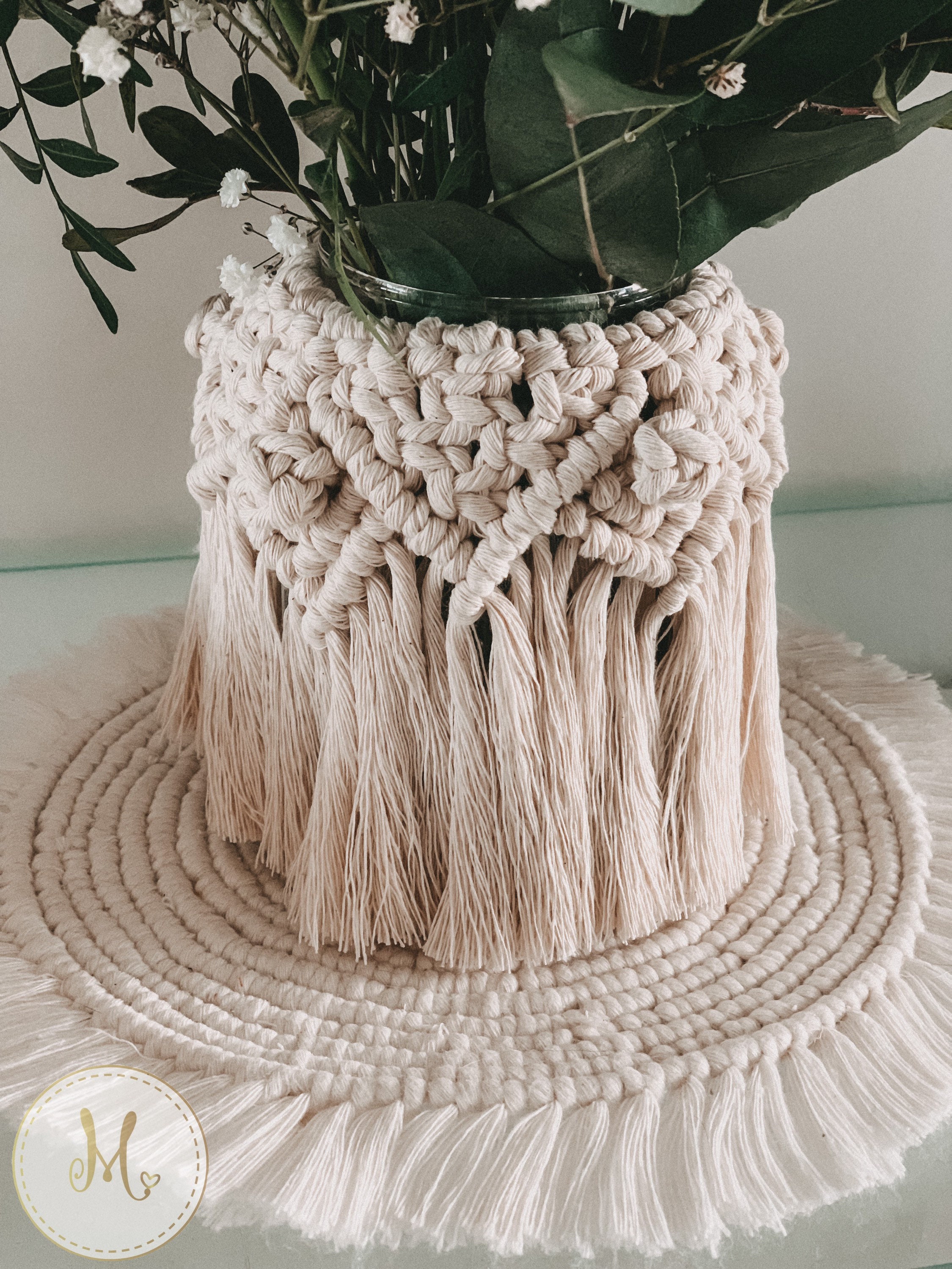 Makramee Vase Macrame Deko Boho Windlicht Hochzeit | Etsy