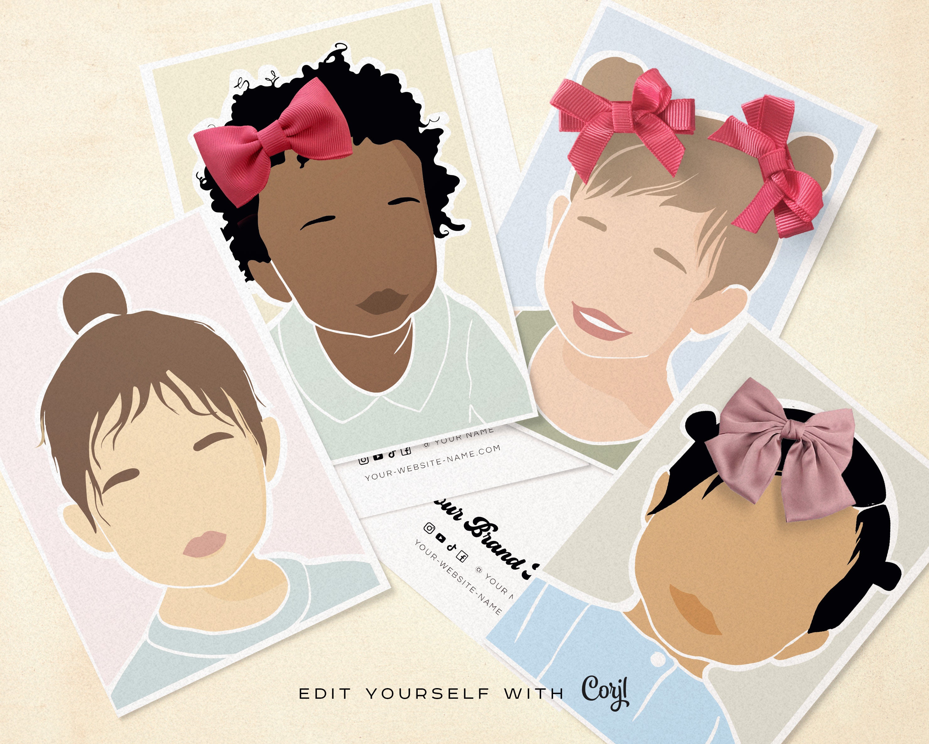 Hair Bow Card Hair Clip Holder Template Hair Bow Packaging | Etsy