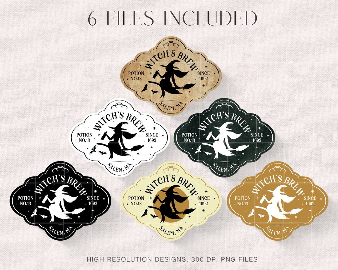 Witches Brew Label PNG, Halloween Drink Png, Wine Label, Halloween ...