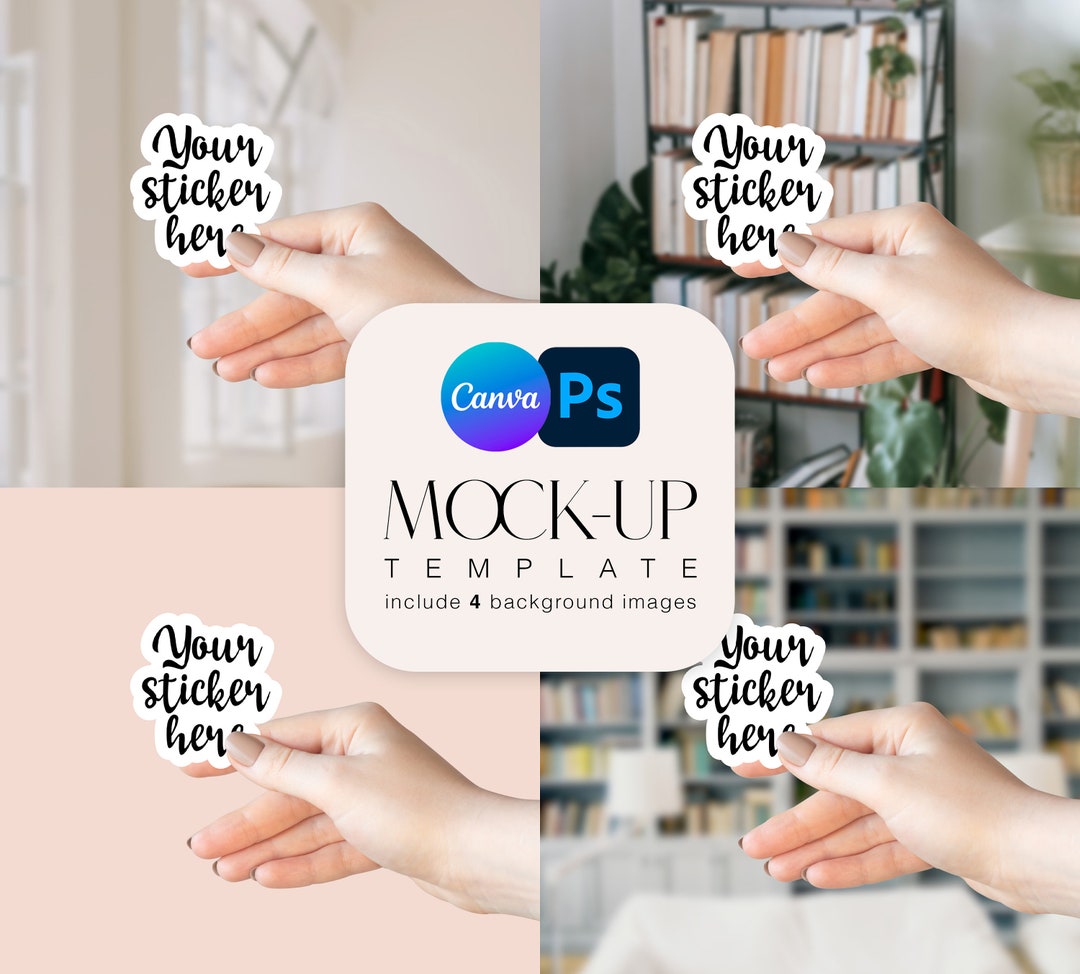 Sticker Mockup Canva, Photoshop Mockup, Decal Mockup, Hand Holding ...