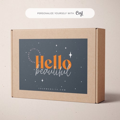 Modern Box Label Template Editable Packaging Labels Order - Etsy