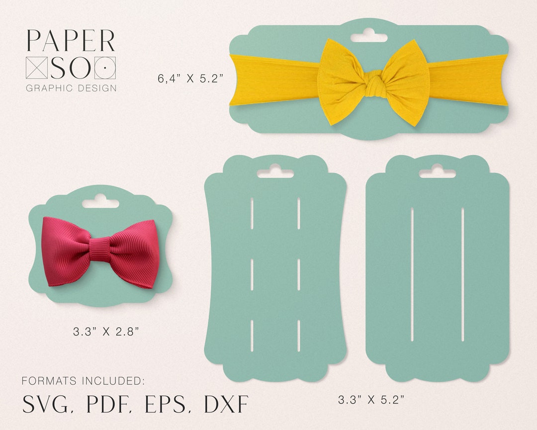 Hair Bow Display Card, Headband Display Cards SVG, Hair Clip Card ...