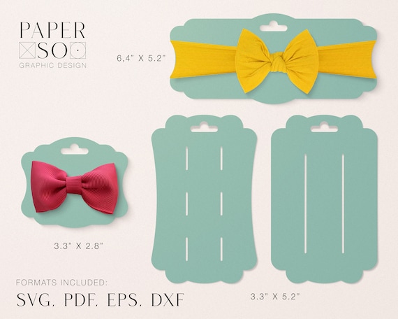 Hair Bow Display Card Headband Display Cards SVG Hair Clip - Etsy
