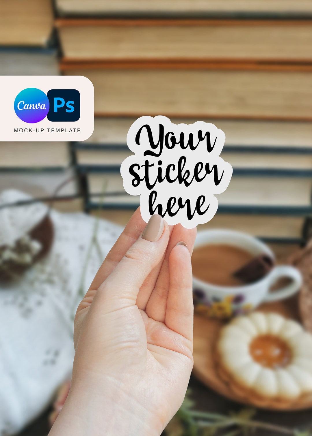 Sticker Mockup, Canva Sticker Mock-up, Photoshop Mockup, Decal Mockup ...