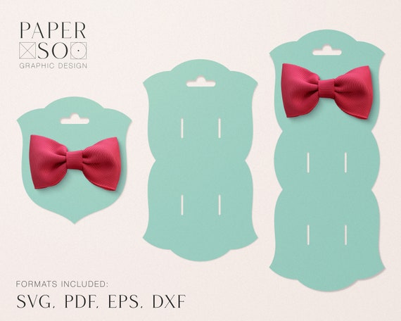 Hair Bow Display Card SVG Hair Clip Card Template Hair | Etsy