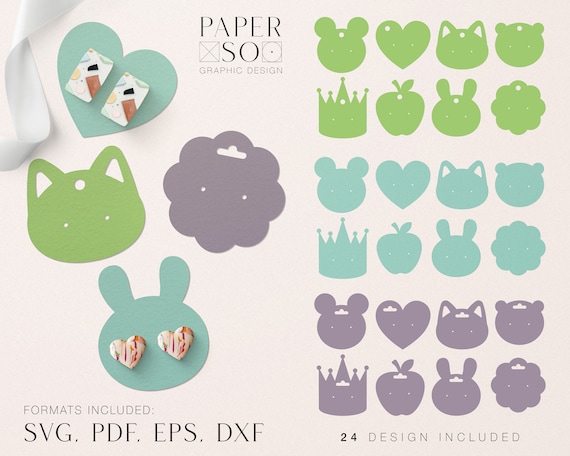 Earring Display Card SVG Earring Holder Template Jewelry - Etsy