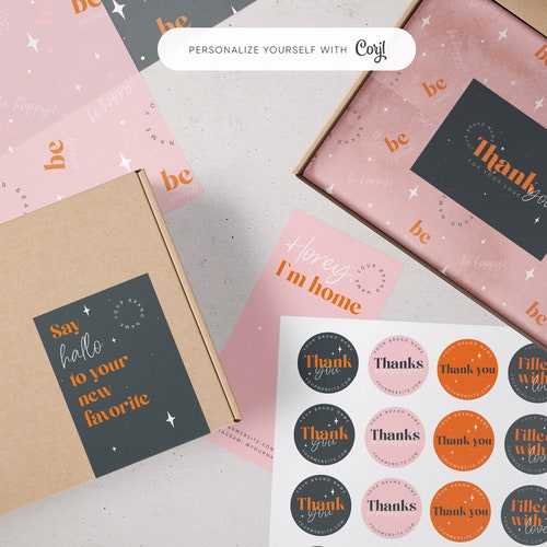 BOHO Branded Packaging Templates Editable Template Bundle - Etsy