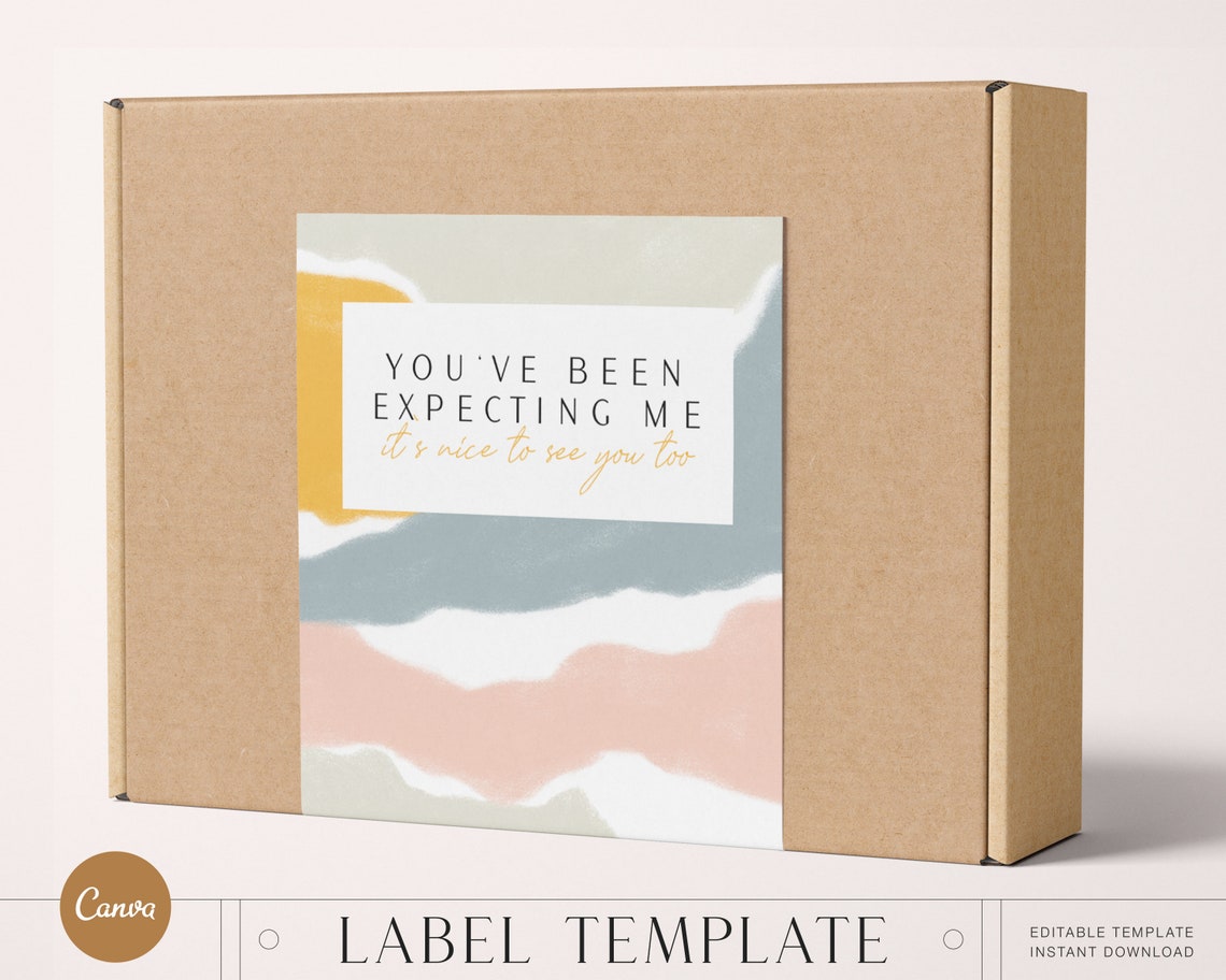 Box Seal Template Box Label Template Printable Packaging - Etsy