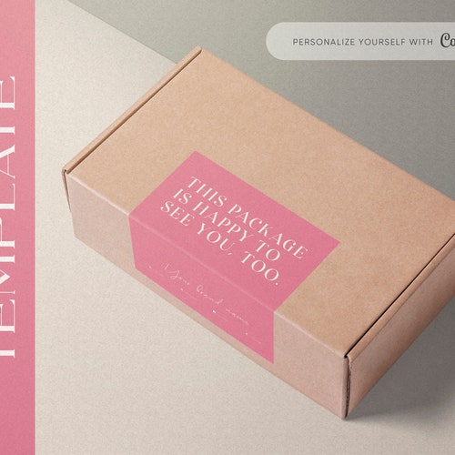Box Seal Template Box Label Template Printable Packaging | Etsy