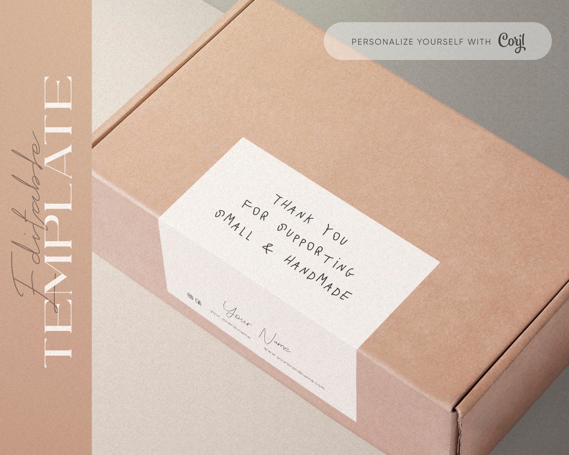 Box Seal Template Box Label Template Printable Packaging | Etsy