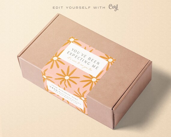 Box Seal Template Box Label Template Printable Packaging | Etsy