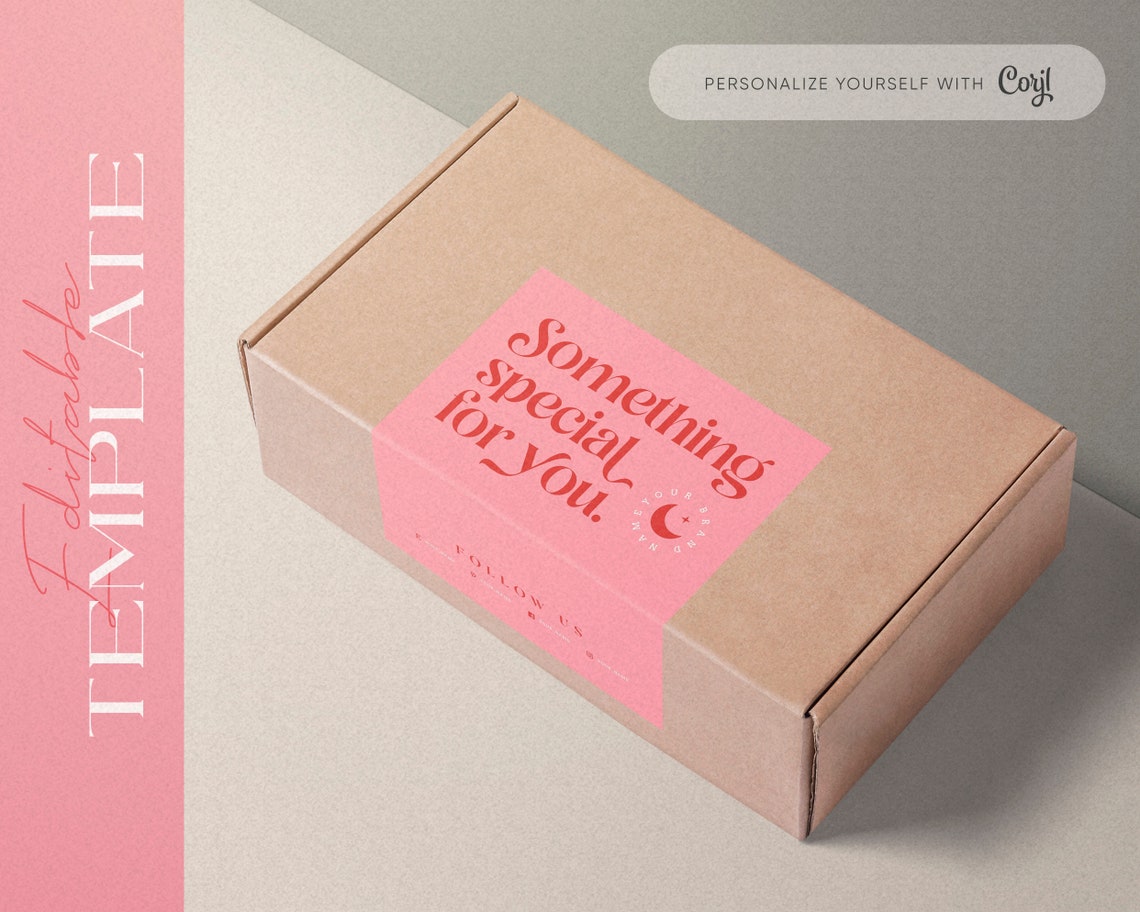 Box Seal Template Box Label Template Printable Packaging | Etsy