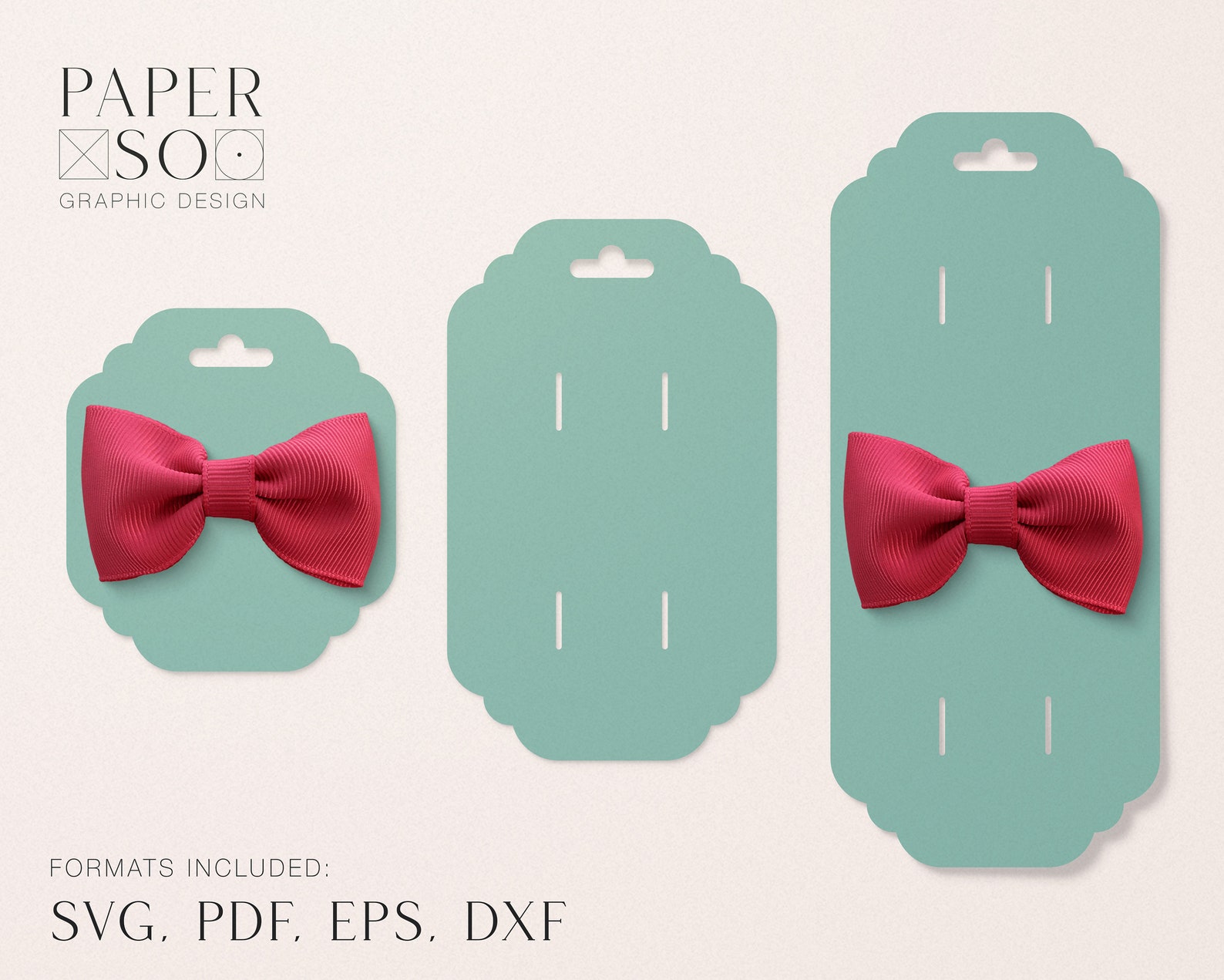 Hair Clip Card Template Hair Bow Display Card SVG Hair - Etsy